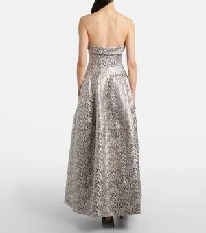 Simkhai Metallic-effect Bustier Gown