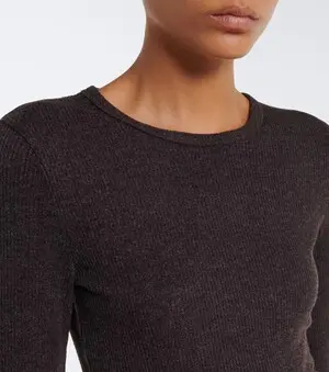 AGOLDE Ribbed-knit Top - Brown