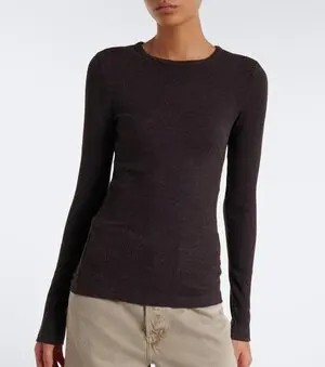 AGOLDE Ribbed-knit Top - Brown