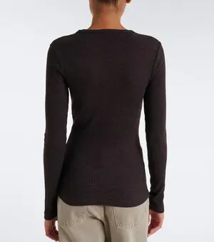 AGOLDE Ribbed-knit Top - Brown
