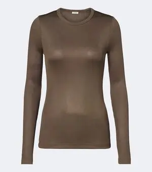 AGOLDE Ribbed-knit Top - Brown