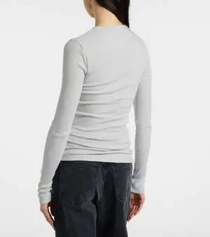 AGOLDE Ribbed-knit Top - Grey