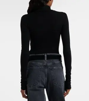 AGOLDE Wilma Jersey Turtleneck Bodysuit - Black