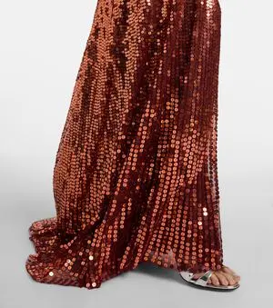 Jenny Packham Lior Embellished Corset Gown - Red