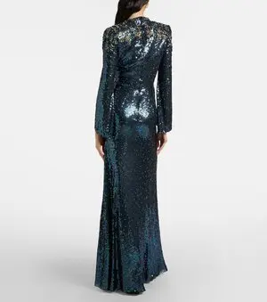 Jenny Packham Zinnia Sequined Gown - Blue