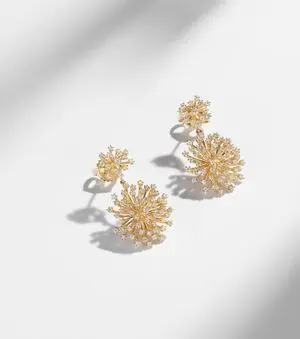 SYDNEY EVAN 14kt Yellow Diamond Burst Drop Earrings