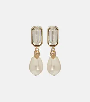 Alexander McQueen Skull Embellished Drop Earrings - Silver