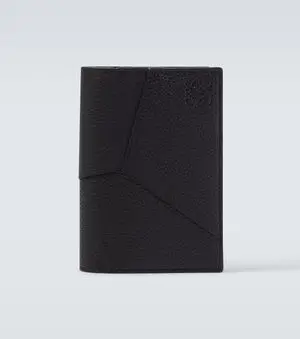 Loewe Puzzle Leather Passport Holder - Black