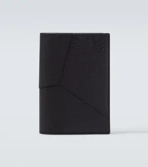 Loewe Puzzle Leather Passport Holder - Black