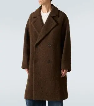 A.PRESSE Double-breasted Wool-blend Coat