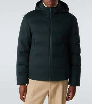 Zegna Elements Technical Cashmere Down Jacket - Green