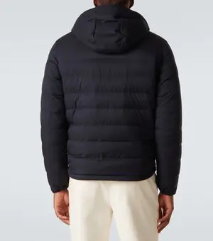 Zegna Technical Twill Down Jacket - Blue