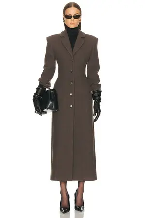 EAVES Yaron Manteco Wool Coat - Hickory