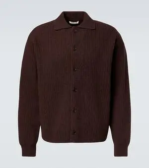 Auralee Ribbed-knit Wool Cardigan