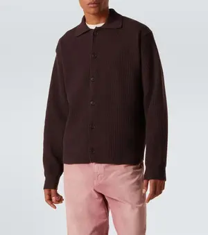 Auralee Ribbed-knit Wool Cardigan