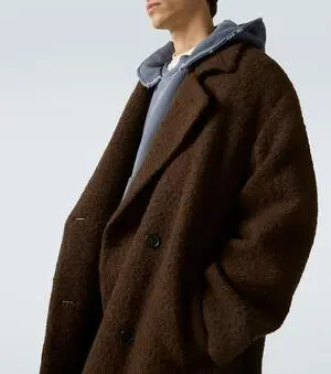 A.PRESSE Double-breasted Wool-blend Coat