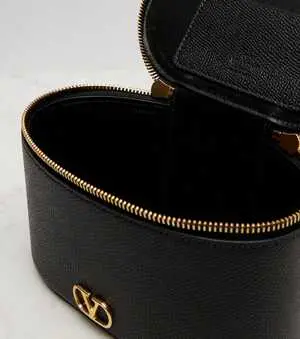 Valentino Garavani Vlogo Mini Leather Vanity Bag - Black