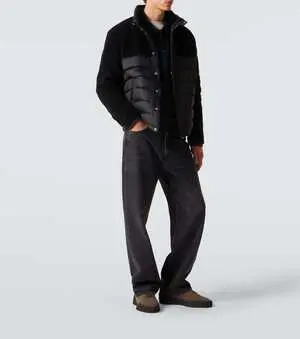 Moncler Mistral Down-paneled Teddy Jacket - Black