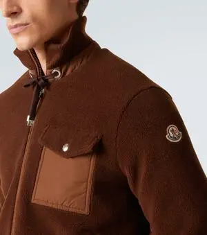 Moncler Down-paneled Teddy Cardigan