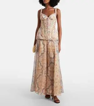 Zimmermann Rebellion Floral Linen Gown