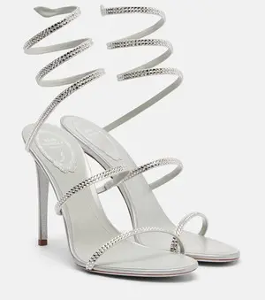 Rene Caovilla Cleo Embellished Satin Sandals