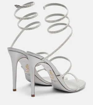 Rene Caovilla Cleo Embellished Satin Sandals