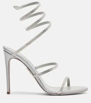 Rene Caovilla Cleo Embellished Satin Sandals