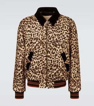 Valentino Garavani Vgold Leopard-print Wool Blouson Jacket
