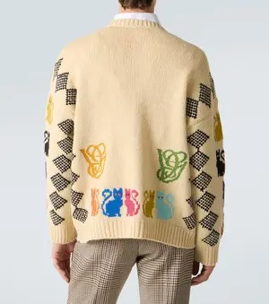 Valentino Garavani Jacquard Virgin Wool Cardigan