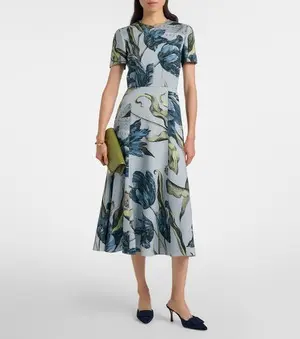 Erdem Floral Print Midi Dress