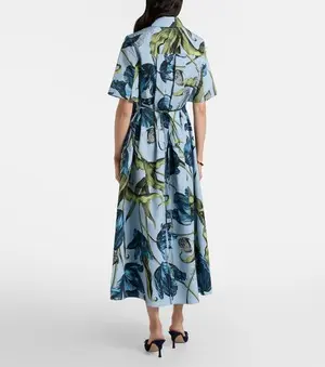 Erdem Floral Cotton Midi Shirt Dress
