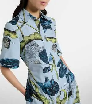 Erdem Floral Cotton Midi Shirt Dress