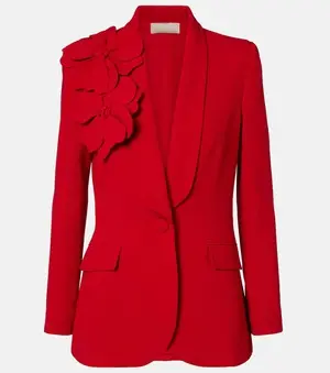 Elie Saab Floral-appliqué Cady Blazer