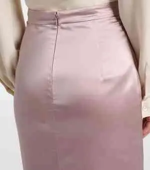Valentino Garavani Feather-trimmed High-rise Midi Skirt