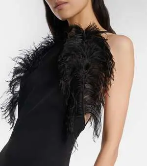 Attico Feather-trimmed Gown