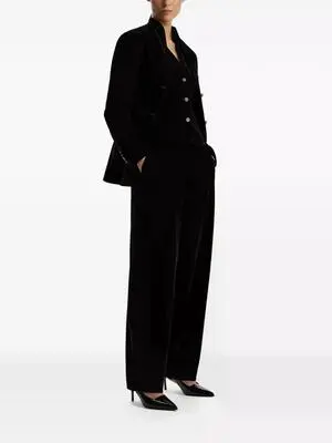 12 STOREEZ Velvet Straight-leg Trousers
