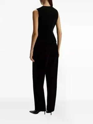 12 STOREEZ Velvet Straight-leg Trousers