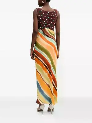 NEVER FULLY DRESSED Embellished V-neck Maxi Dress