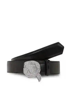 Karl Lagerfeld Embellished-buckle Belt - Black