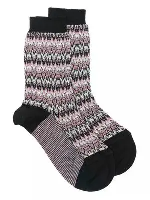Missoni Zigzag-pattern Socks - Black
