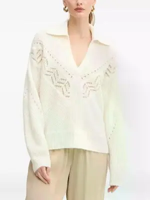 BOSS Openwork Collared Sweater