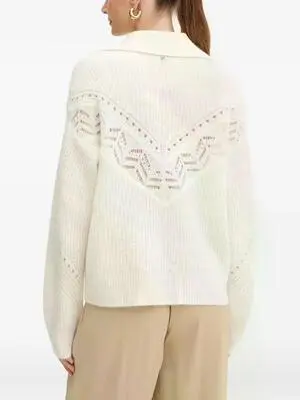 BOSS Openwork Collared Sweater