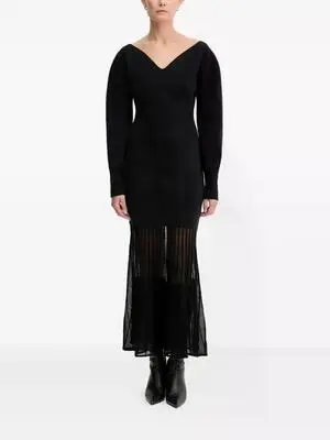 BOSS Puff-sleeved Midi Dress