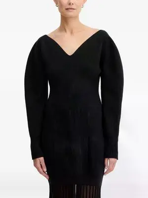 BOSS Puff-sleeved Midi Dress
