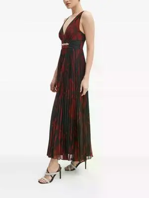 MARCIANO Floral Print Pleated Dress
