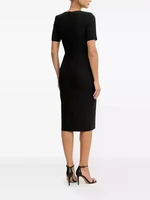 Guess Button Detailed V-neck Midi Dress