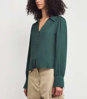 Paige Long Sleeve Viscose Blend Blouse