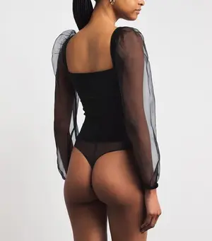 UNDRESS CODE Silk Hazy Thong Bodysuit