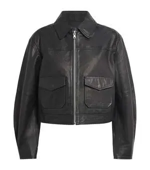 Paige Clyde Cropped Leather Jacket
