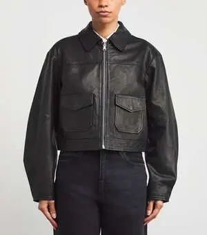 Paige Clyde Cropped Leather Jacket